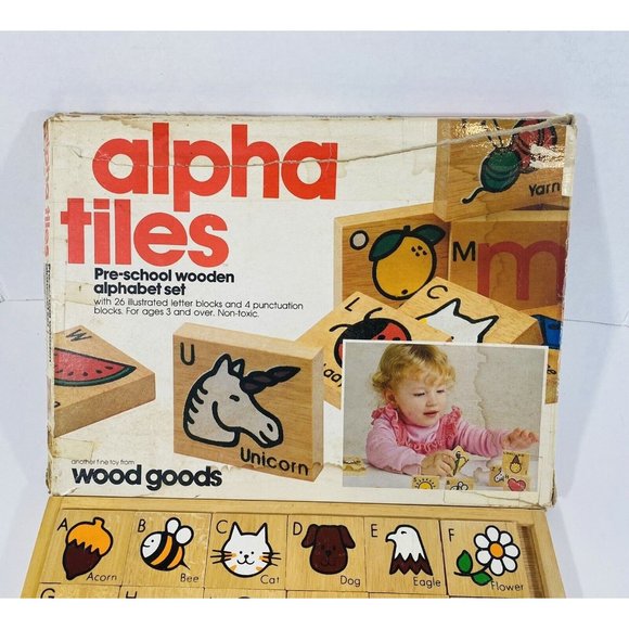 AlphaTiles | Games | Alpha Tiles Double Sided Wood Learning Tiles Game Teach Preschool Vintage ...